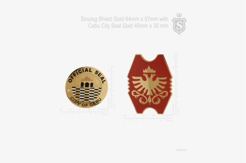 Download Sinulog Shield Gold 64 Mm With Cebu City Gold Seal - Seal Of ...