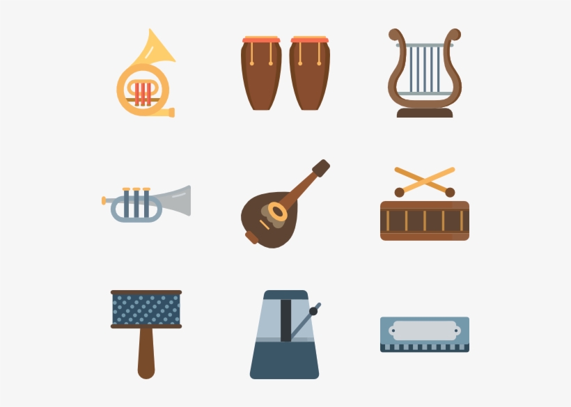 Color Musical Icons - Musical Instruments Icons Transparent PNG ...