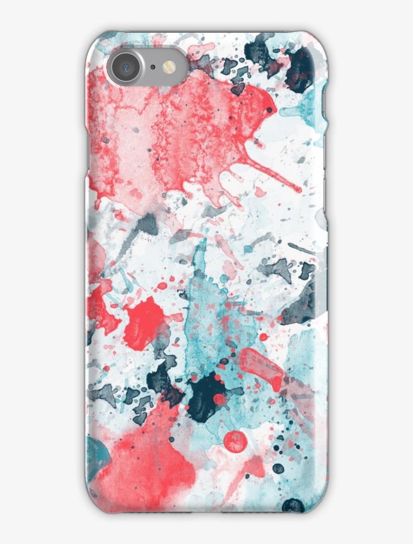 Watercolor Splatter Of Coral And Blue Iphone 7 Snap - Iphone ...