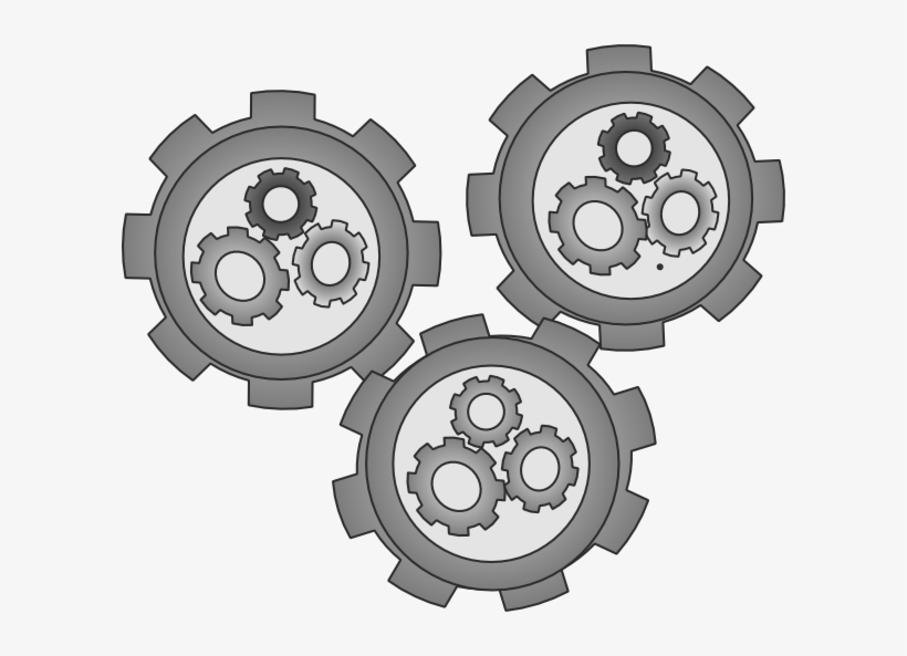 Cogs Meshed Simple Clip Art At Clker - Machine Clipart Png Transparent ...