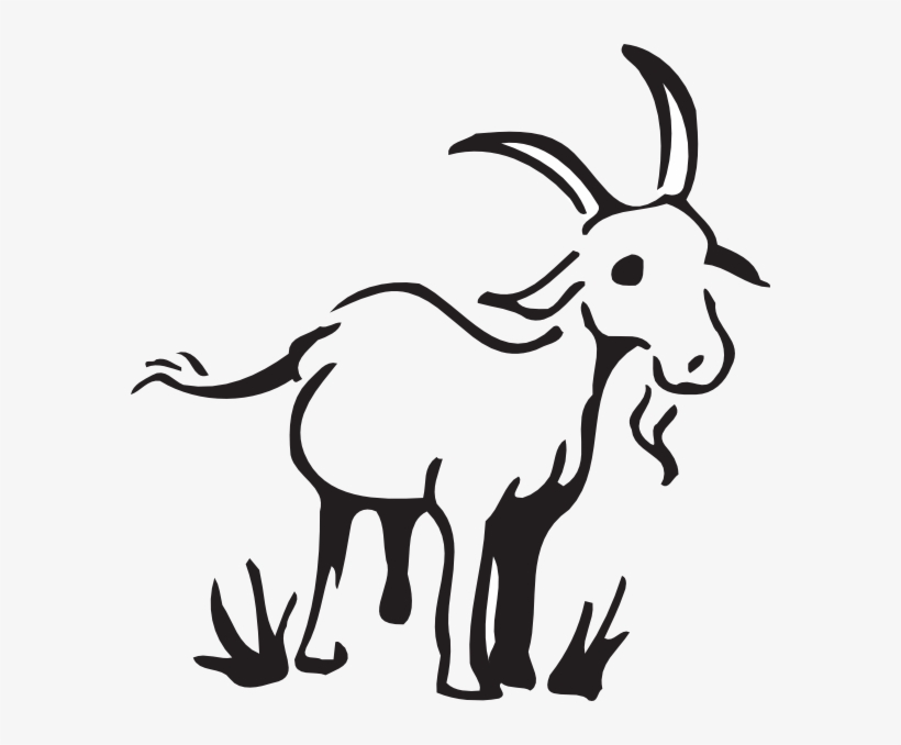 Goat In The Grass Clip Art At Clker - Goat Clip Art Black And White ...
