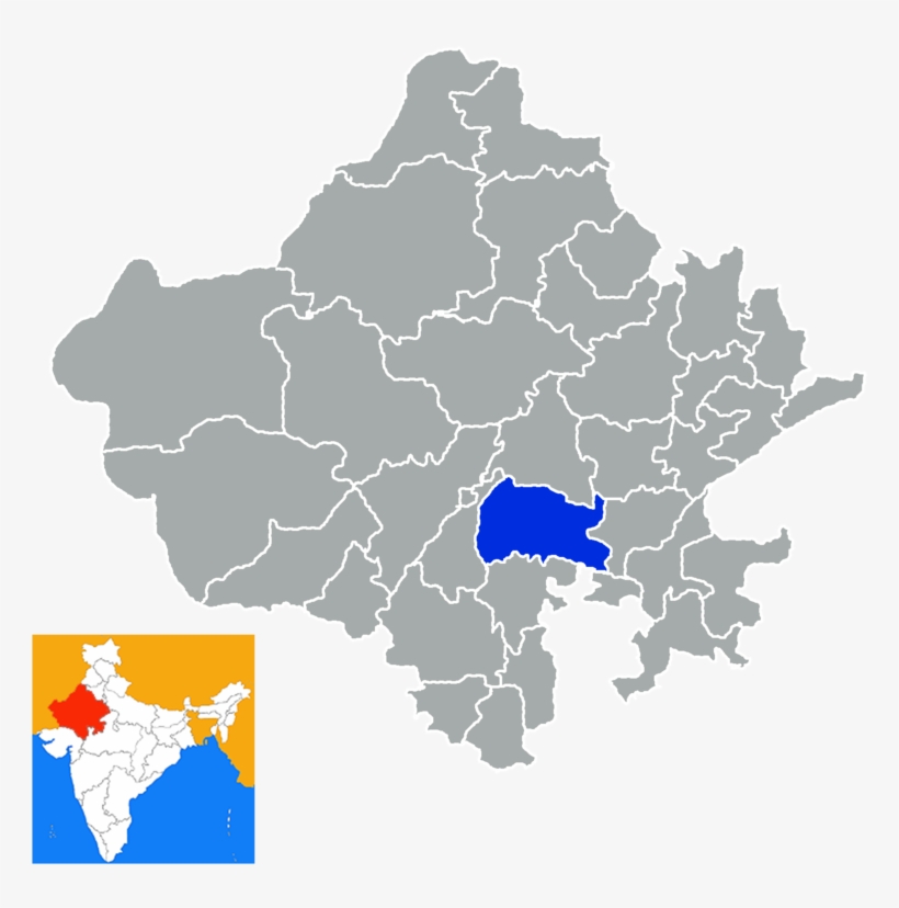 Bhilwara District - Sikar In Rajasthan Map Transparent PNG - 400x397 ...