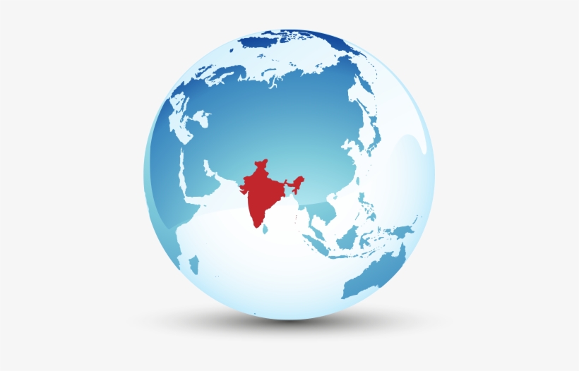 Download India In Globe Vector - HD Transparent PNG - NicePNG.com