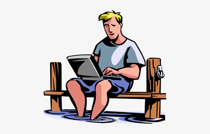 Person Using Laptop Clipart