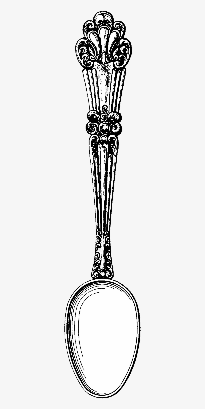 Drawn Spoon Antique Spoon - Antique Spoon Drawing Transparent PNG ...