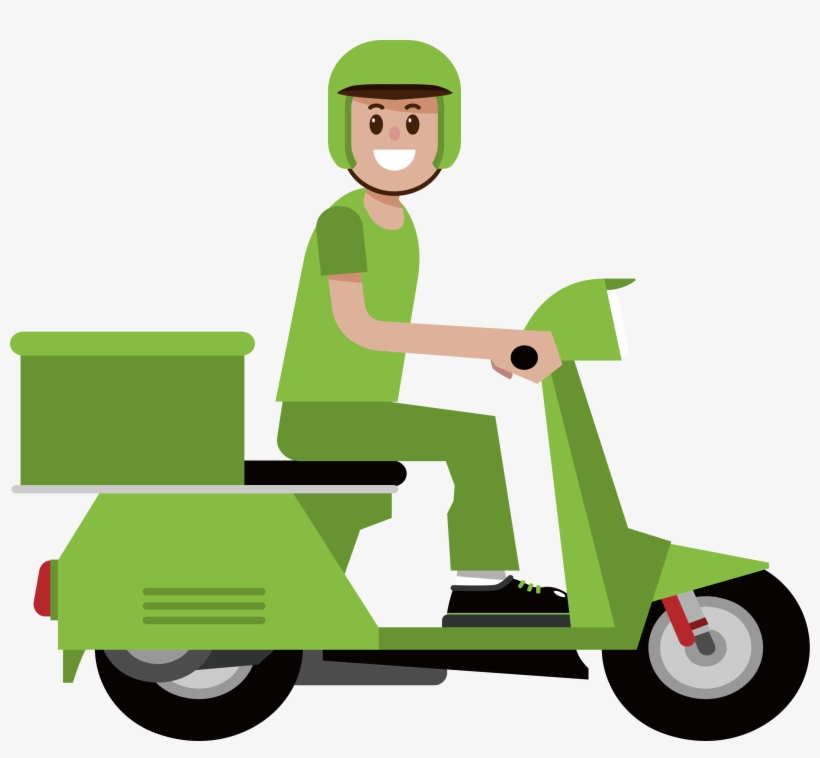 Motorcycle Courier Euclidean Vector - Courier Vector Png Transparent ...