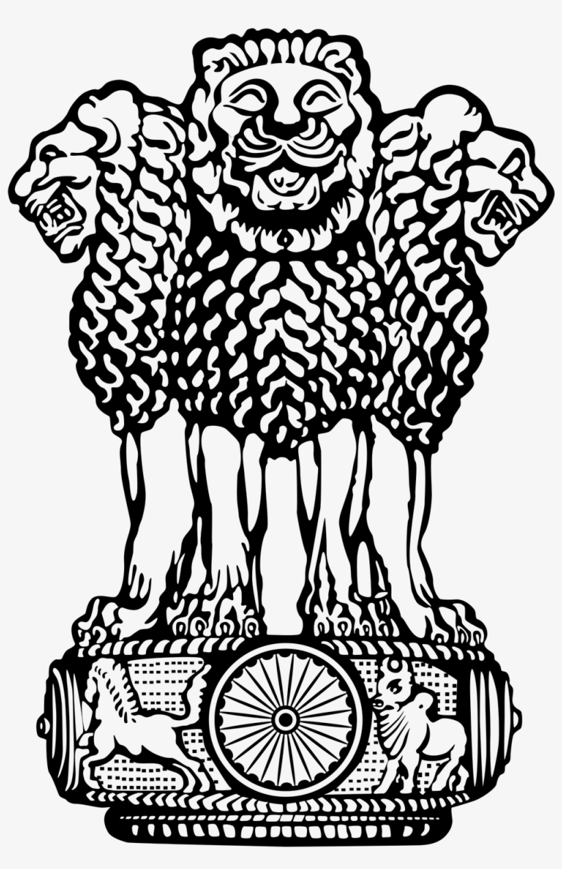 Ncvt Mes - National Emblem Of India Outline Transparent PNG - 1000x1521 ...