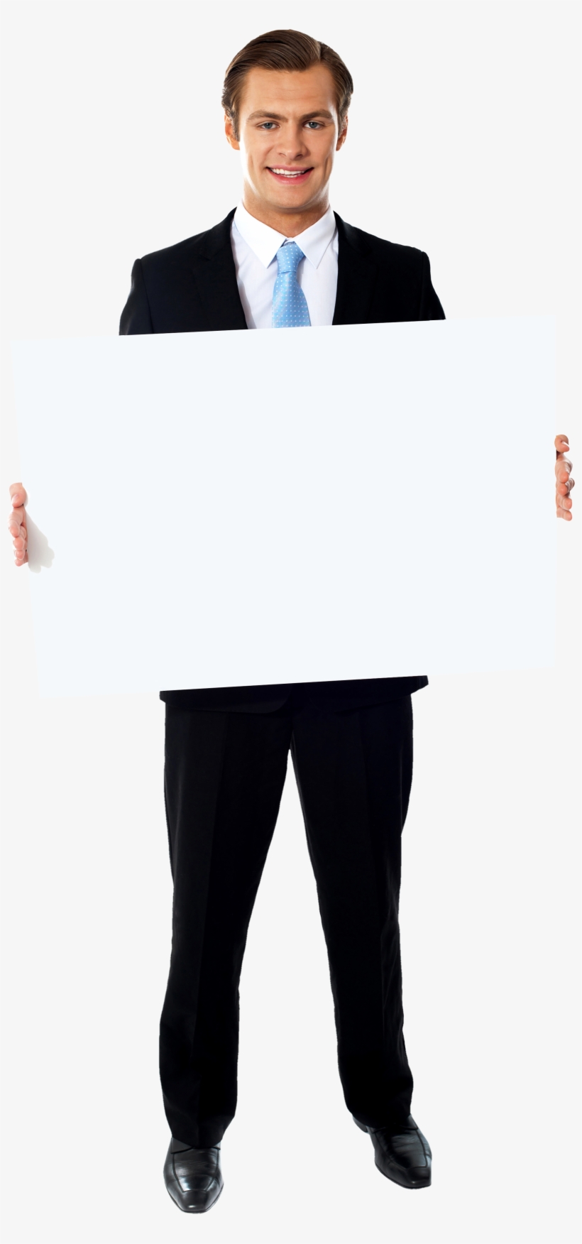 Businessmen Holding Banner Png Image - Man Holding Something Png ...