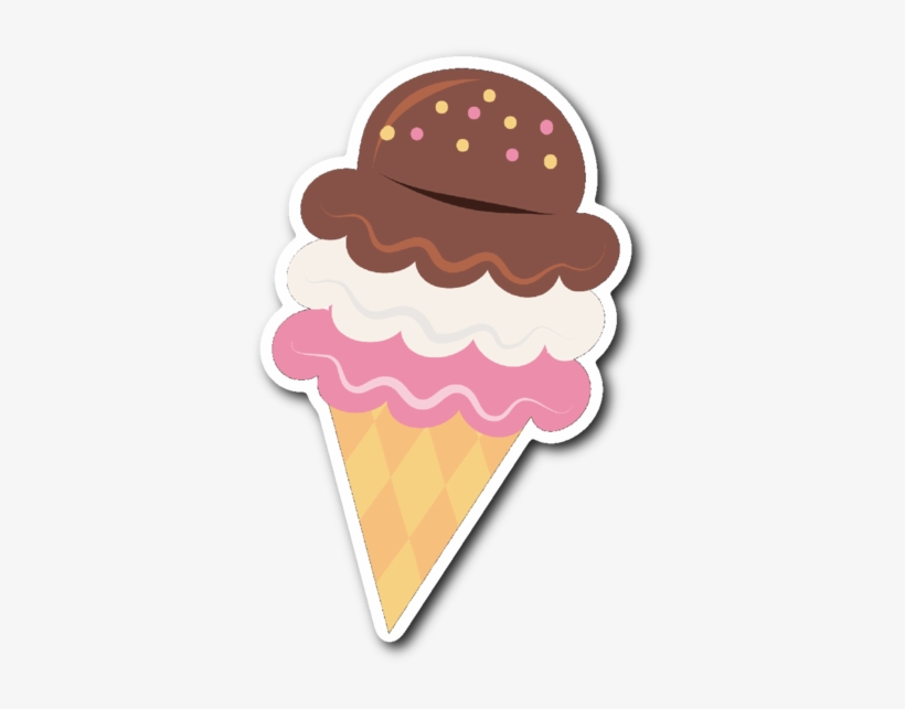 Ice Cream Cone Vinyl Die Cut Sticker - Ice Cream Die Cut Transparent ...