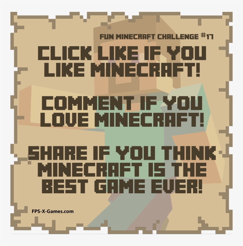 Fun Minecraft Challenge No17 - Fun Minecraft Challenge Transparent PNG ...