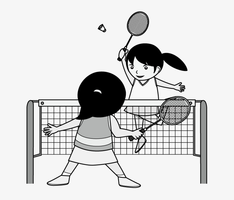 Black And White Badminton Clip Art