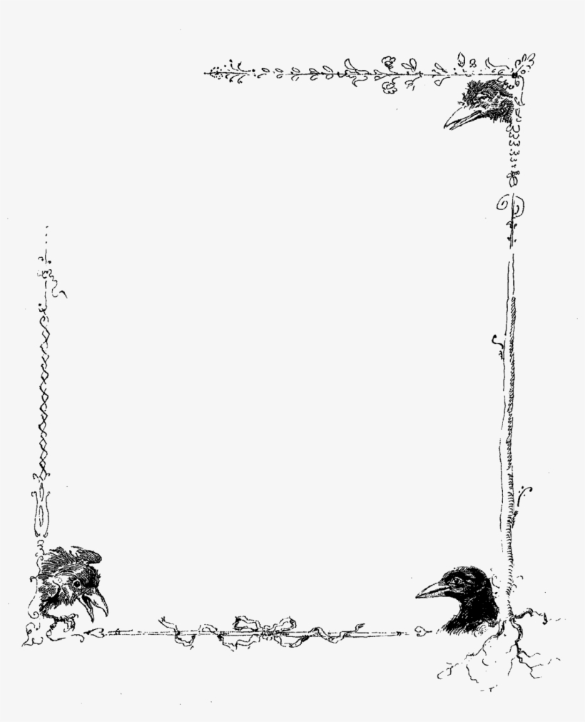 Download Bird Crow Frame Border Botanical Art - Picture Frame - HD ...