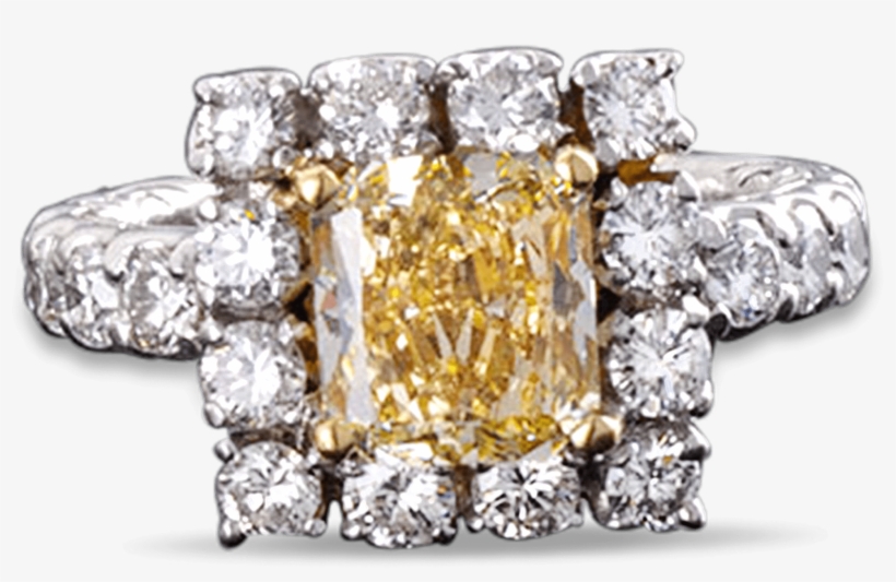 Fancy Light Yellow Diamond Ring, - Engagement Ring Transparent PNG ...