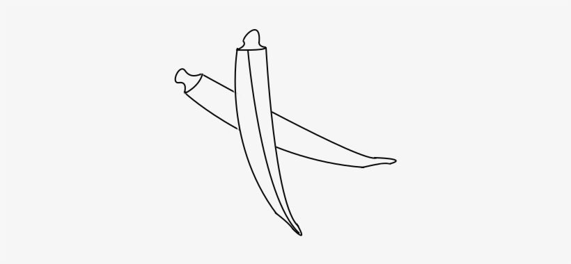 How To Draw A Ladies Finger - Lady Finger Line Drawing Transparent PNG ...