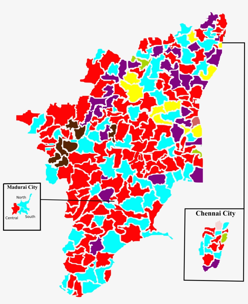 2011 Tamil Nadu Legislative Election Map By Parties - Tamilnadu ...