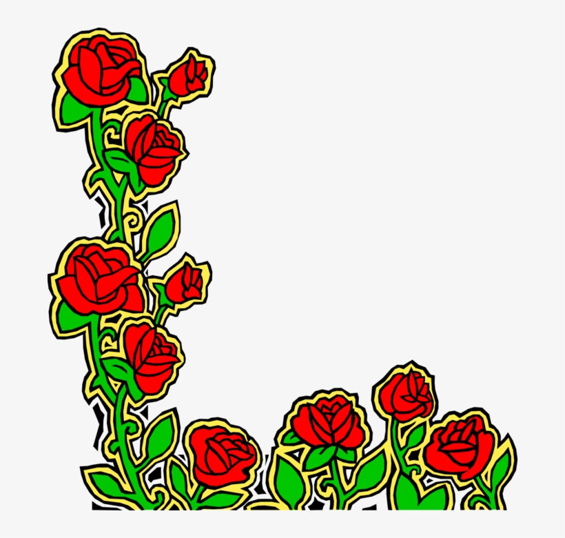 Vector Illustration Of Red Rose Garden Flowers Design - Clip Art ...