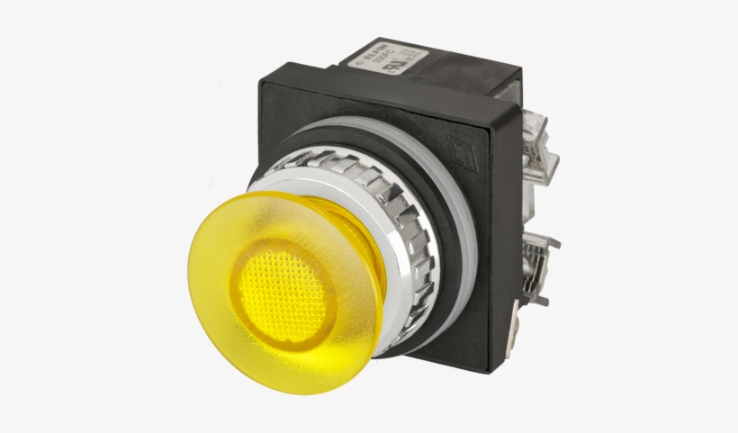 Mushroom Push Button Ø 35 Illuminated Momentary Yellow - Push-button Transparent PNG - 500x400 ...