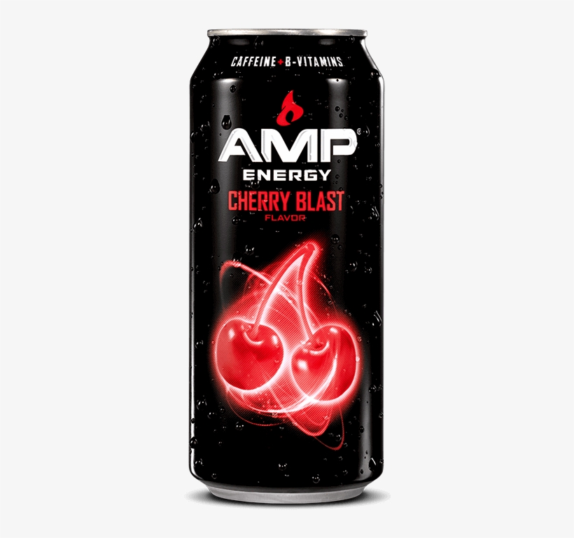 Amp Energy Cherry Blast Flavor Energy Drink 16 Oz Cans Transparent PNG ...