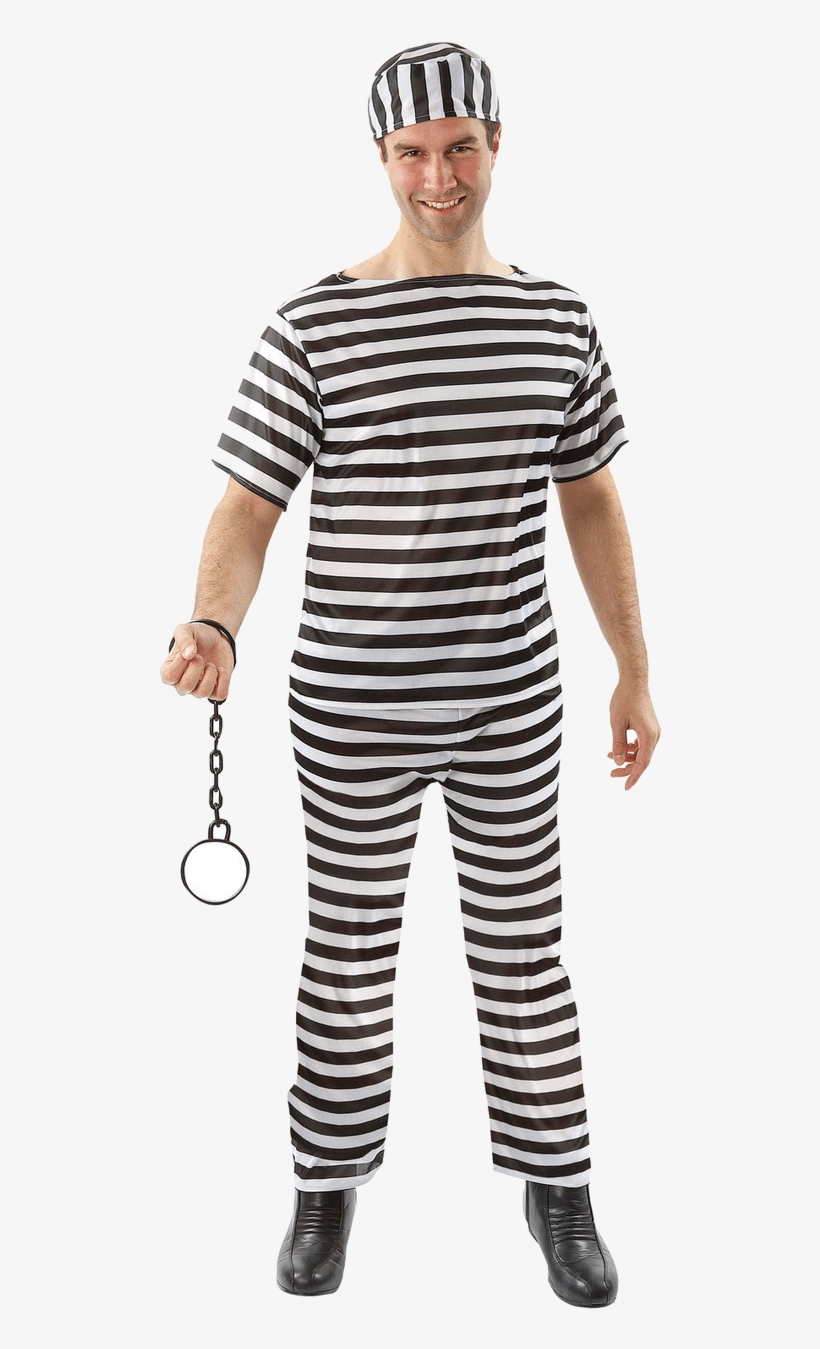 Mens Convict Jail Criminal Prison Prisoner Fancy Dress Transparent PNG ...