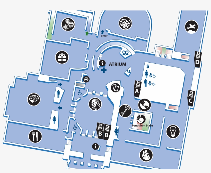Map Of The Second Floor, Showing The Locations Of Major, - Franklin ...