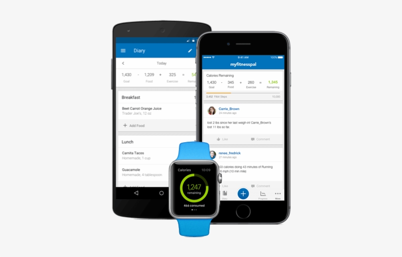 Fitbit - Myfitnesspal App Transparent PNG - 400x468 - Free Download on ...