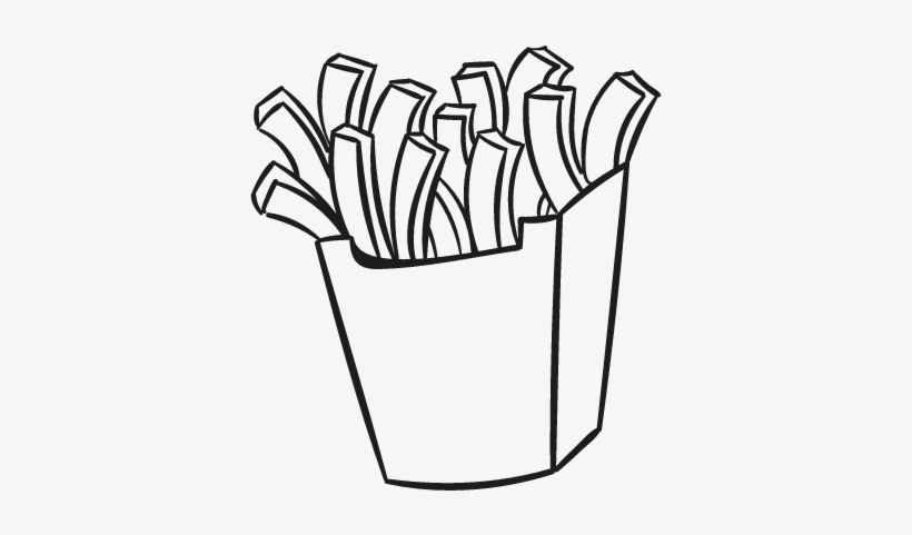 French Fries Box Vector - French Fries Outline Png Transparent PNG ...