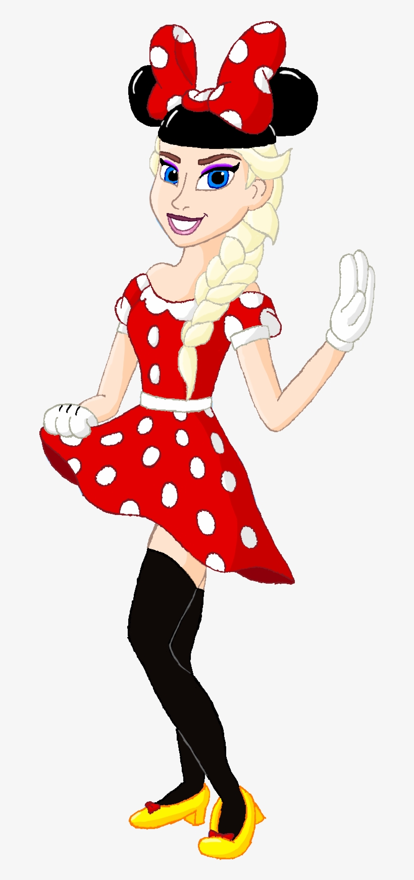 Elsa As Minnie Mouse - Drawing Transparent PNG - 746x1700 - Free ...