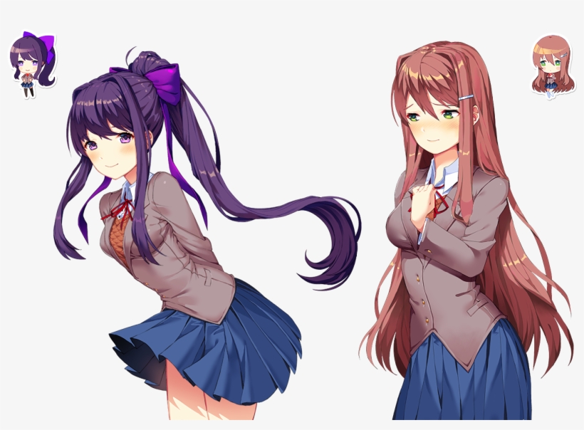 Free Monika Ddlc - Monika Doki Doki Leaning Transparent PNG - 1469x960 ...