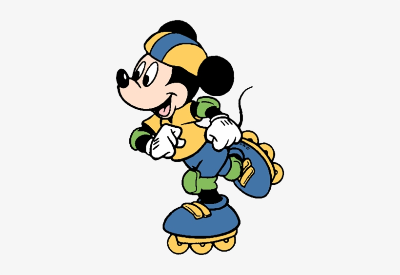 Download Mickey Mouse Clipart Ice Skating - Mickey Mouse On Roller ...