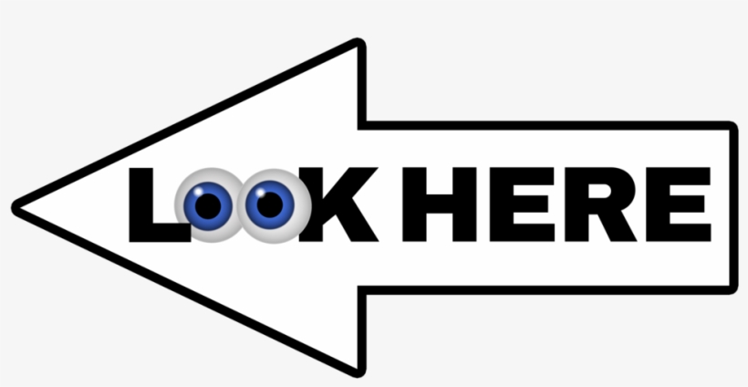 "look Here" Arrow-white - Look Here Transparent PNG - 1024x518 - Free ...