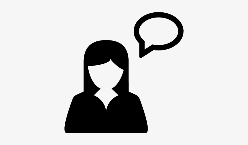 Woman With Speech Balloon Vector - Girl Talking Icon Transparent PNG ...