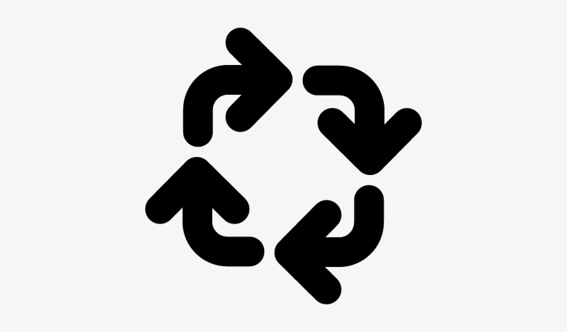 Four Rounded Arrows Square Rotation In Clockwise Direction - Logos With ...