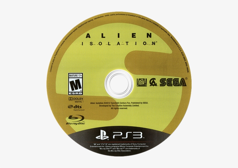 Download Alien Isolation Ps3 Disc - HD Transparent PNG - NicePNG.com