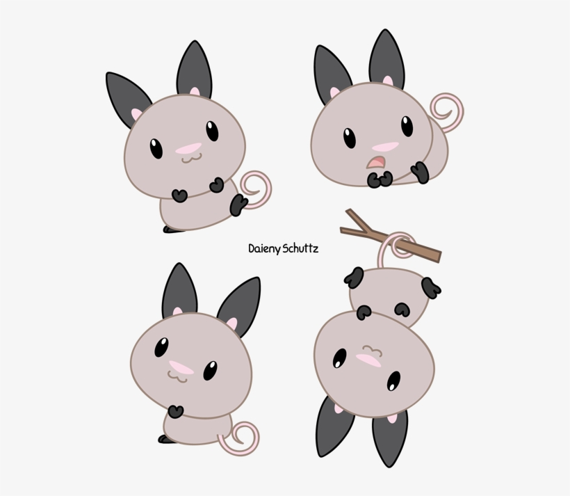 Chibi Big-eared Opossum By Daieny - Chibi Animals By Daieny Transparent ...