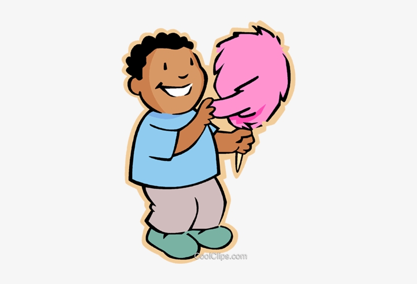 Boy With Candy Floss Royalty Free Vector Clip Art Illustration - Eat ...