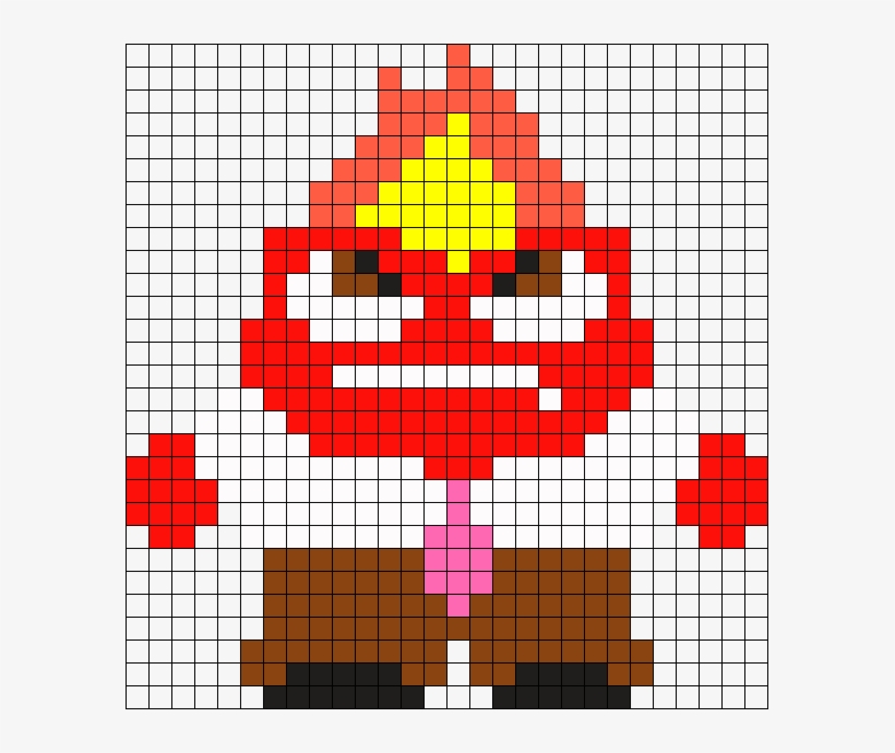 Anger From Inside Out Perler Bead Pattern / Bead Sprite - Pyssla Di ...