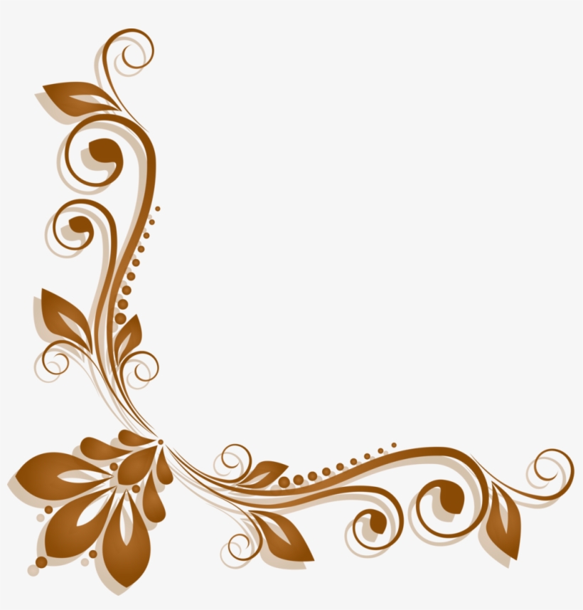 Scrollwork Money Corner Clipart - Brown Corner Png Transparent PNG ...