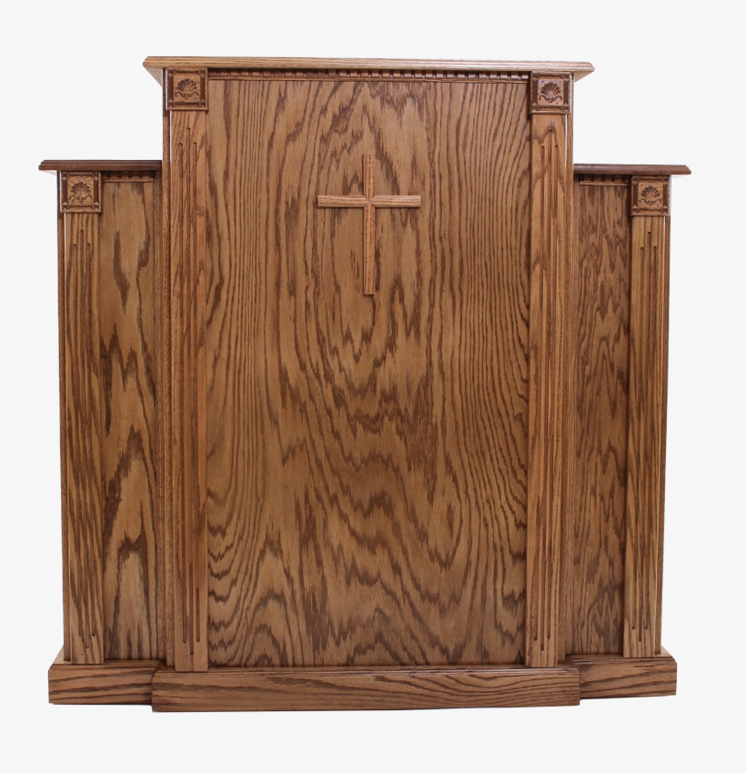 Church Wood Pulpit With Cross, Fluting And Scrollwork - Pulpit ...