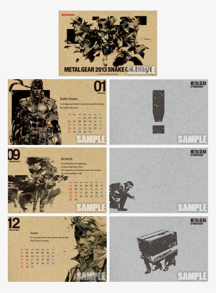 The - Metal Gear Calendar Transparent PNG - 760x1030 - Free Download on ...