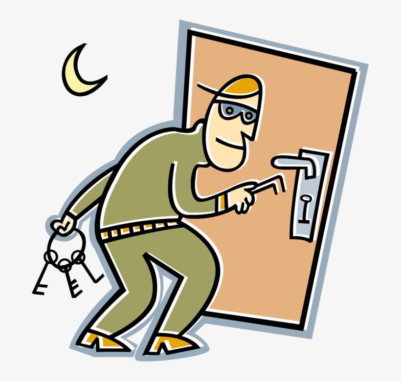 Vector Illustration Of Criminal Burglar Thief Breaks - Criminal Clipart ...
