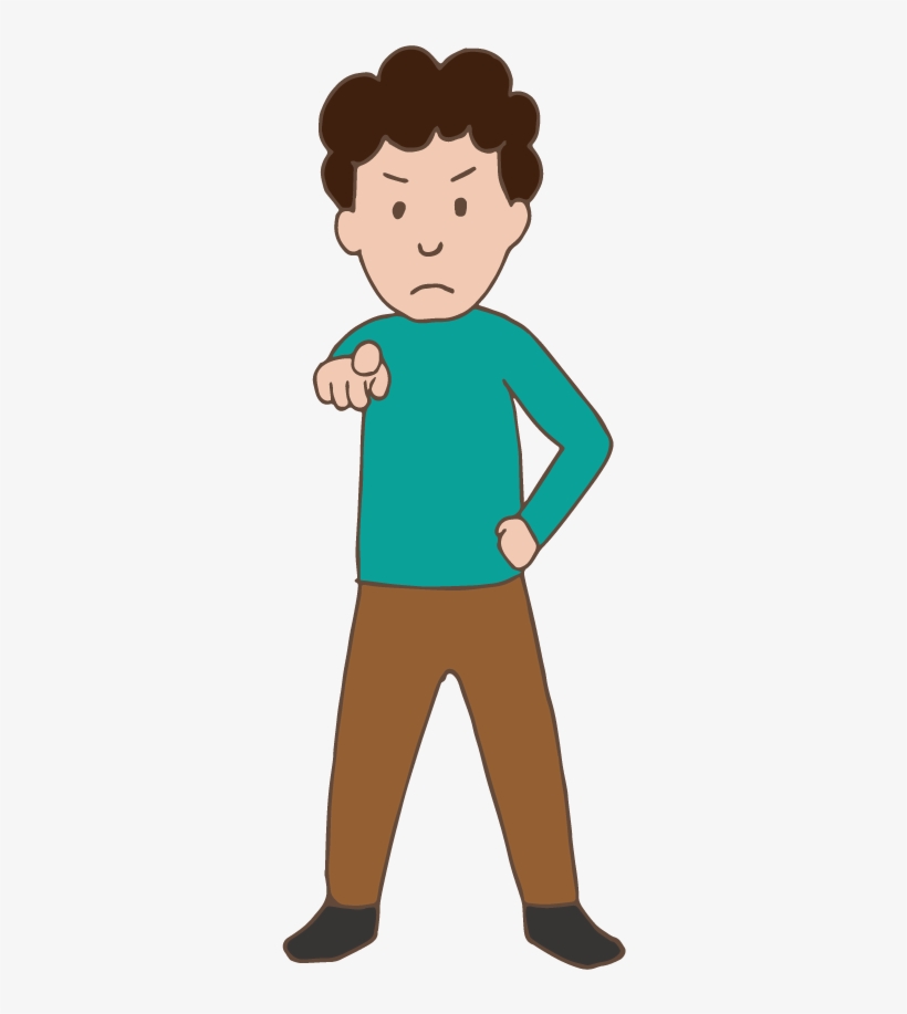 A Man Pointing To A Person - Illustration Transparent PNG - 595x842 ...