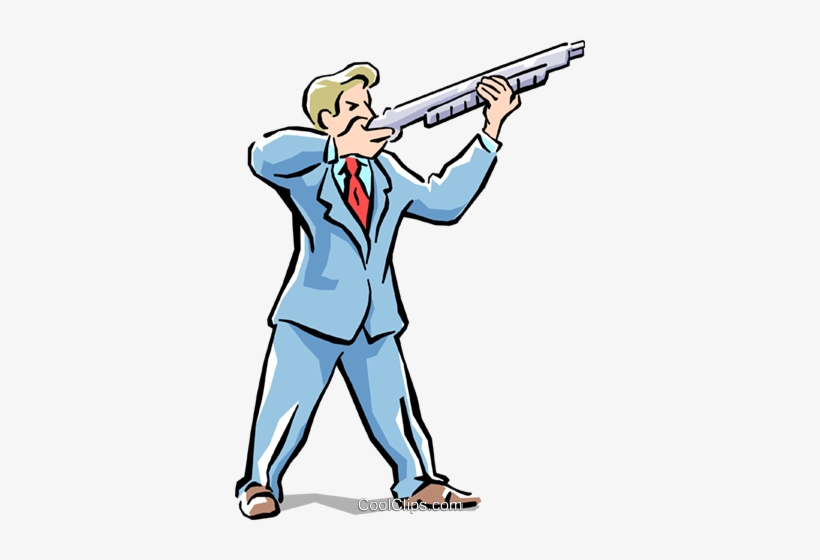 Man Firing Gun Royalty Free Vector Clip Art Illustration - Man With Gun ...