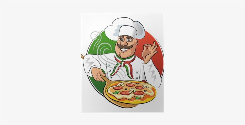 Vector Illustration Isolated On A White Background - Pizza Chef Vector ...