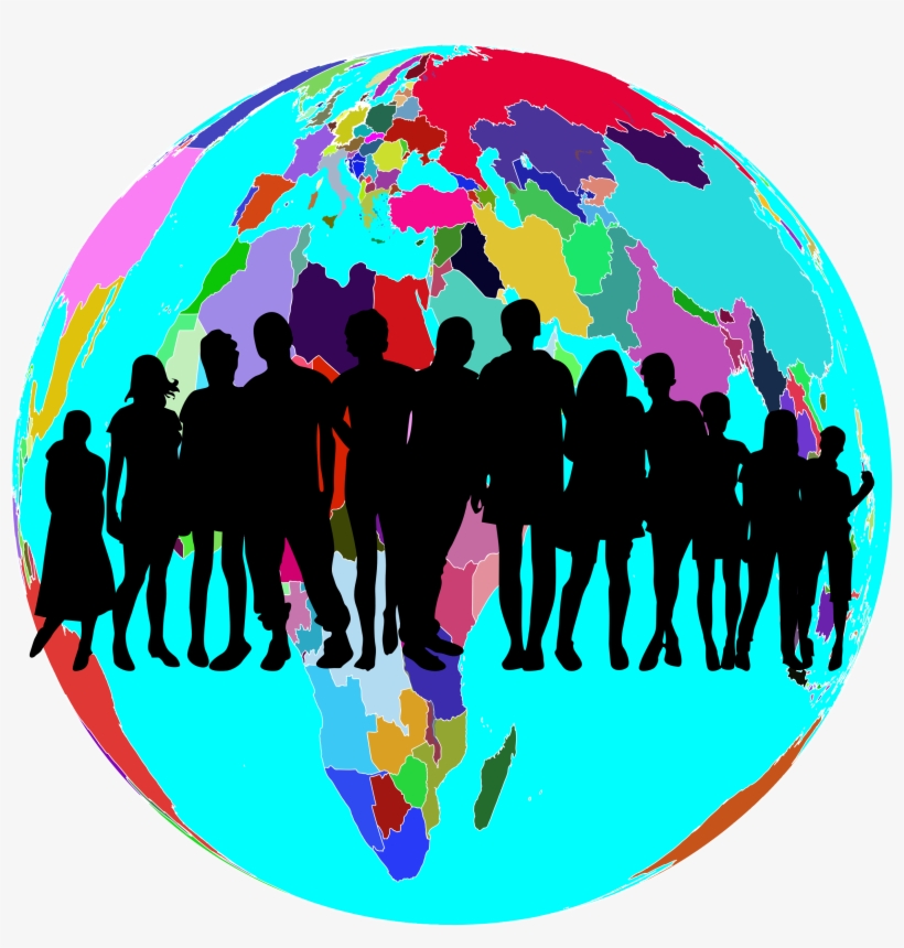 Colorful World Globe Human Family Png Freeuse - World Globe Transparent ...