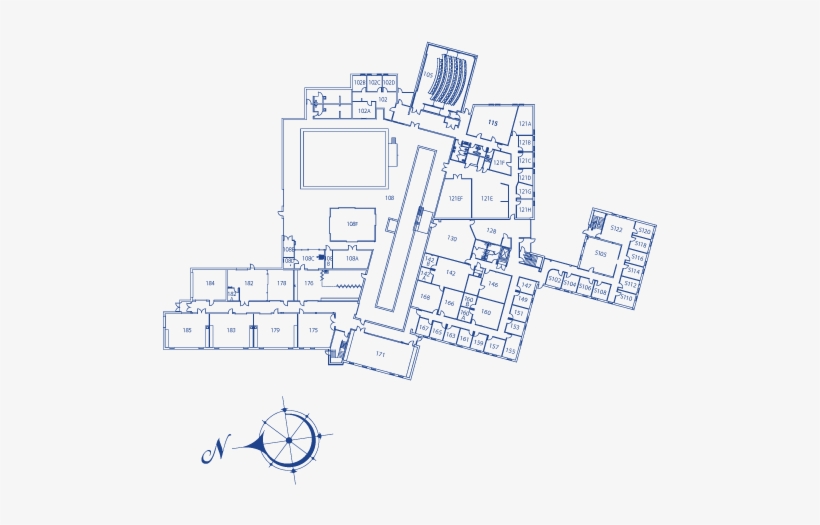 Chase First Floor - Chase Hall Floor Plan Transparent PNG - 500x452 ...