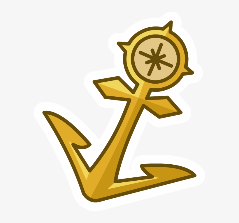Gold Anchor Pin - Ancla Dorada Png Transparent PNG - 589x688 - Free ...