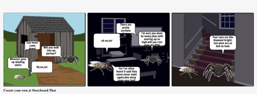 The Spider And The Fly - Cartoon Transparent PNG - 1164x385 - Free ...