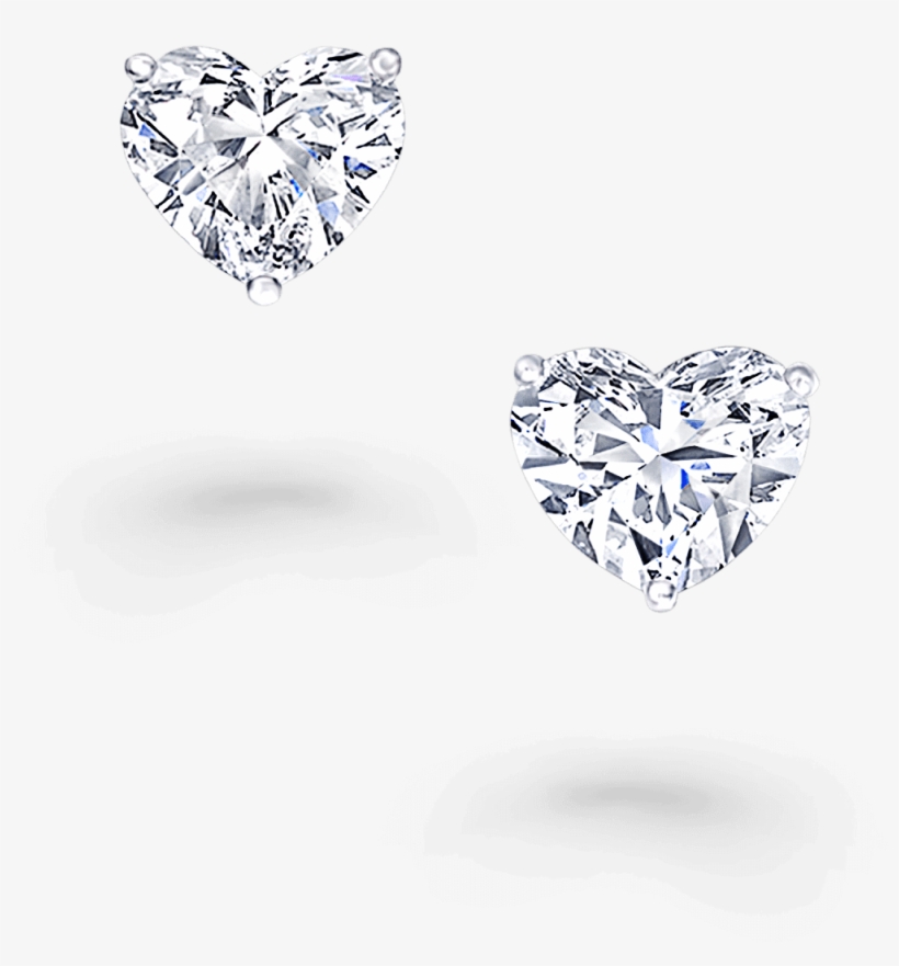 A Pair Of Classic Graff Heart Shape Diamond Stud Earrings - Blue ...
