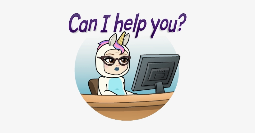 The Admin Unicorn - Can I Help You Bitmoji Transparent PNG - 398x398 ...