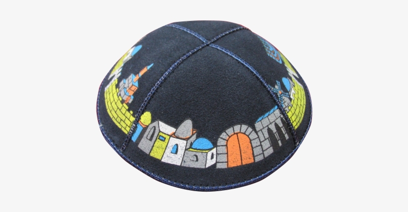 Suede Kippah Of Jerusalem - Kippah Transparent PNG - 496x374 - Free ...